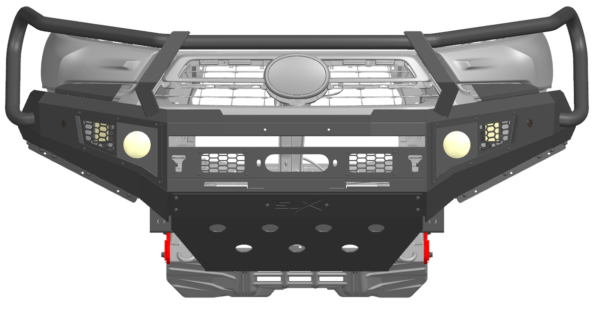 Extreme Series Bullbar X-1 Toyota Hilux 2021 GUN126R on Hammertone Bla ...