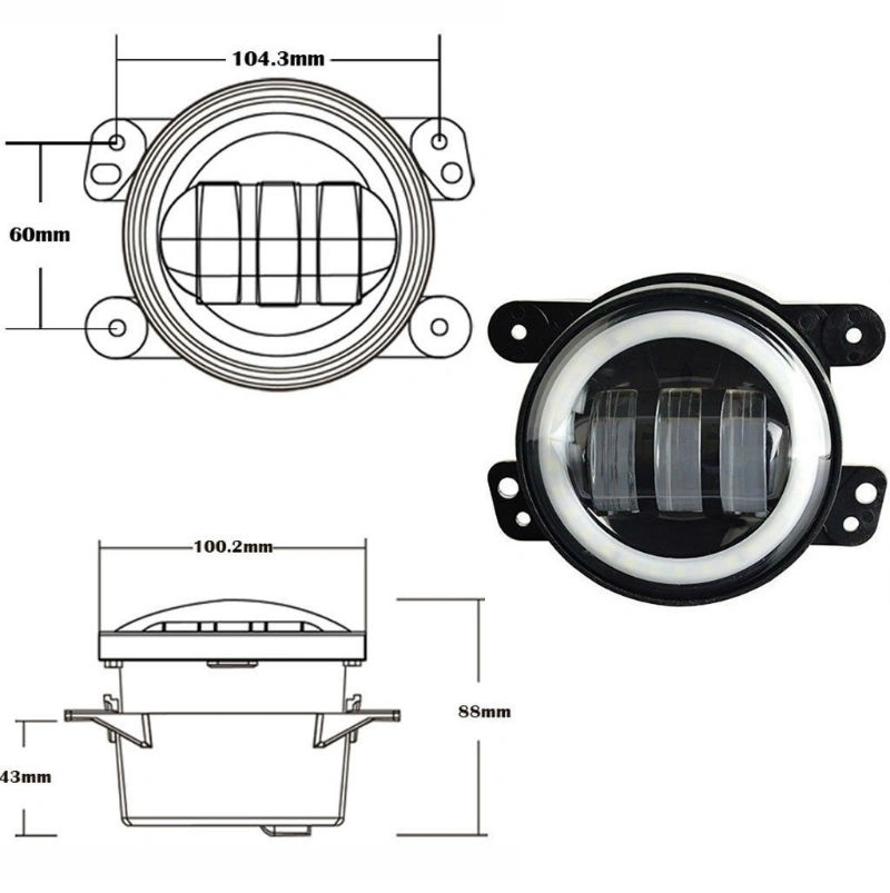 4 inch LED fog light suit Recon or Extreme Series bullbar Inbuilt indi ...